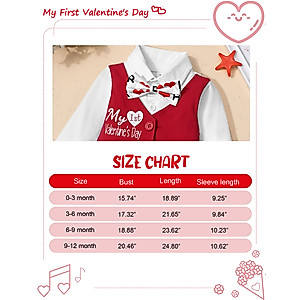 Dearnow My First Valentines Day Baby Boy Outfit Baby Boy Clothes 6-9 Months Mommys Valentine Baby Boy One-Piece Gentlemen Romper
