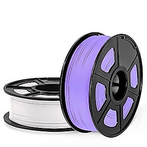 SUNLU PLA 3D Printer Filament, PLA Filament 1.75 mm Dimensional Accuracy +/- 0.02 mm, 1 KG Spool, PLA White+Purple