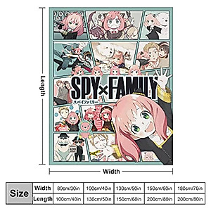 Anime ANYA Family Plush Splicing Blanket Flannel Fleece Warm Soft Throw Blanket for Couch Sofa Bed Living Room