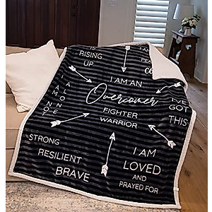 WiseOwell Wish OWL Overcomer Letterboard Healing Compassion Blanket | Get Well Soon Gifts for Men | Comfort Items for Chemo Patients | Inspirational Gifts for Women Cancer Gifts for Men
