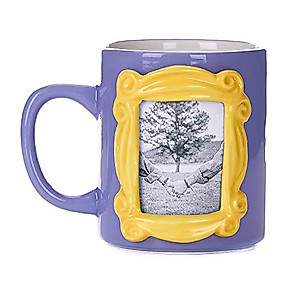 Paladone Friends Friends TV Show Coffee Mug, Monica's Purple Door Yellow Peephole Frame Design. Friends Coffee Cup, Friends Tv Show Merchandise