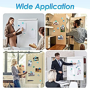 Bamsod 12 PCS Glass Strong Refrigerator Magnets, Ocean Pattern Series Magnets Whiteboard Magnets Glass Fridge Magnets for Office Cabinets Round Fridge Stickers Home Kitchen Decor