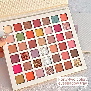 KAIQIKAIXI 42 Colors Eye shadow Palette Eye Makeup Neon Eyeshadow Palette Pallet Matte Colorful Shimmer Metallic Bright Color Pigmented Highlight Cosmetics