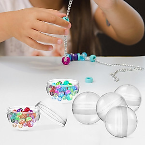 CLISPEED Clear Plastic Balls Small Round Capsule 100pcs Clear Round Capsule Capsule Gumball Machine Container Plastic Capsule Container Surprise Prize Party Favors 32MM Toy Capsules
