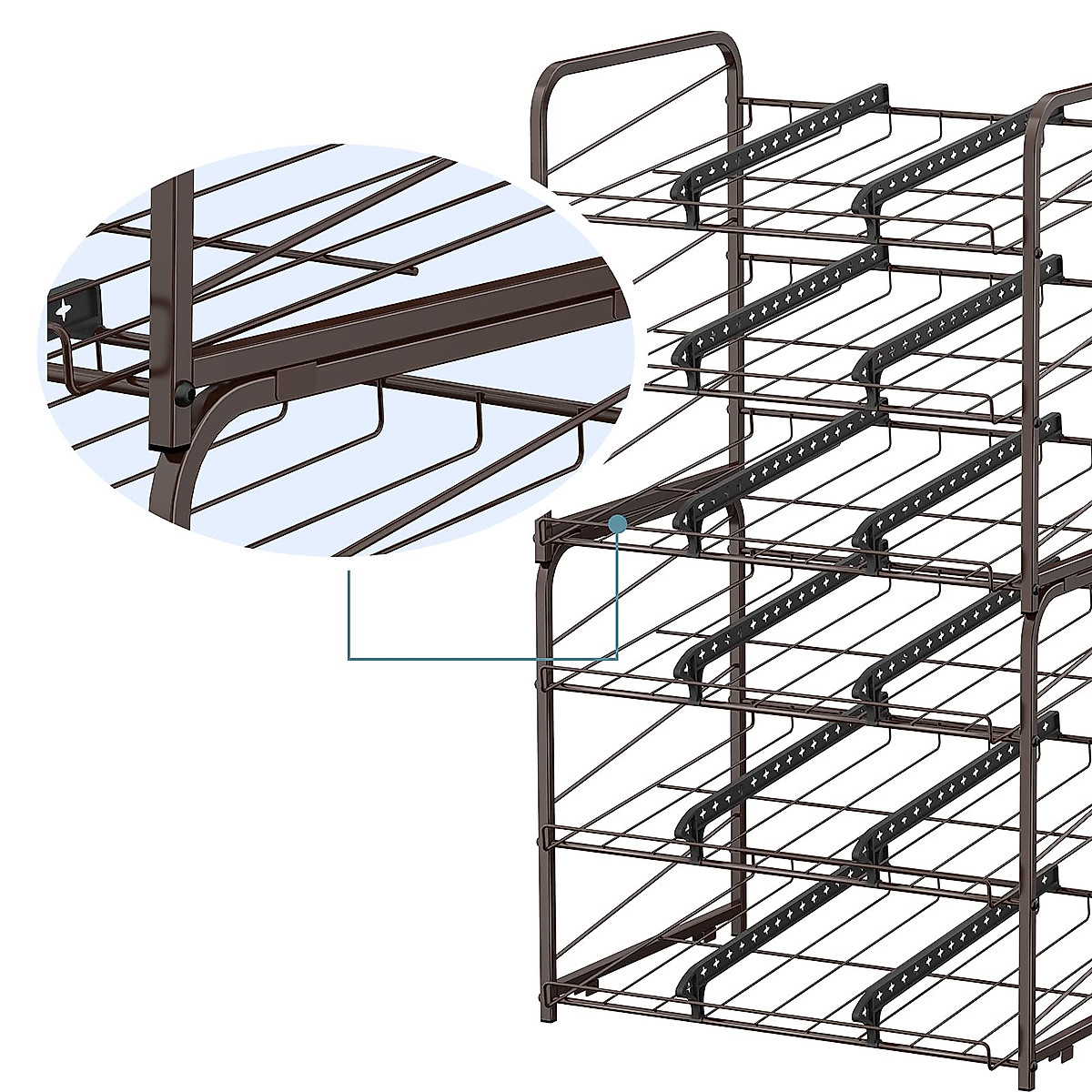 Can Organizer for Pantry Stackable 2 Pack, Can Storage Organizer Rack Stacking Can Dispensers Small Space Holds up to 36 Cans for Pantry, Kitchen, Cabinet- Brown