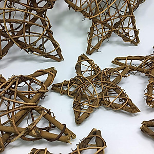 Star Wreath Natural Grapevine Rings Wicker Rattan Branch Wreath Stick Wreath Vine Wreath for Home Garden Wedding Hanging Decor (6 inches)