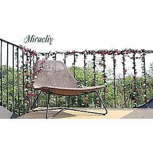 Miracliy 2 Pack 16.4 FT Artificial Flower Hanging Flower Wall Fake Vines Rose Ivy Home Wedding Party Garden Room Décor