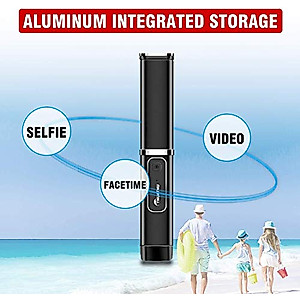 Selfie Stick Tripod, Aluminum Integrated Storage Design Phone Tripod with Wireless Remote Controller - Compatible for iPhone X/Xs/XR/iPhone 8/8Plus/iPhone 7/iPhone 6 and All Android Phone