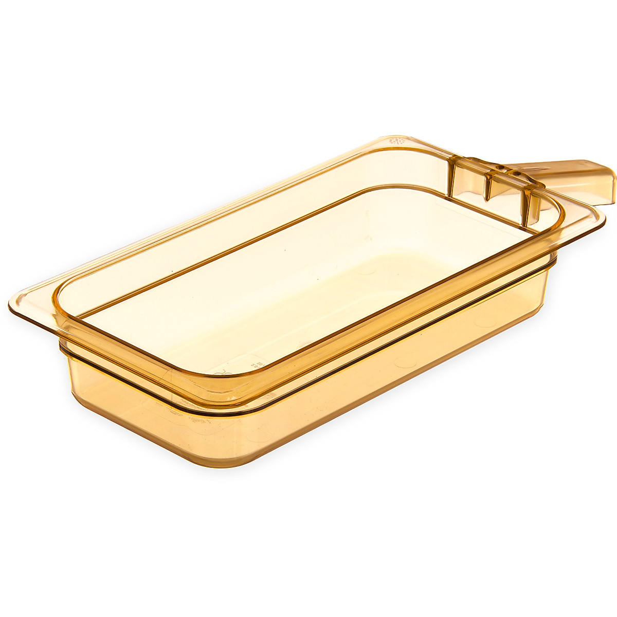 Carlisle FoodService Products 30860H13 StorPlus High Heat Food Pan With 1 Handle, 2.5" Deep, Third Size, Amber, 1/3 Size (Pack of 6)