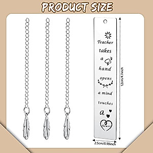 3 Pcs Bookmarks for Book Lovers Teacher Bookmark with Chain Graduation Appreciation Thank You Gifts for Teacher Gifts for Women Men Back to School End of Year Christmas Gift from Student(Star Style)