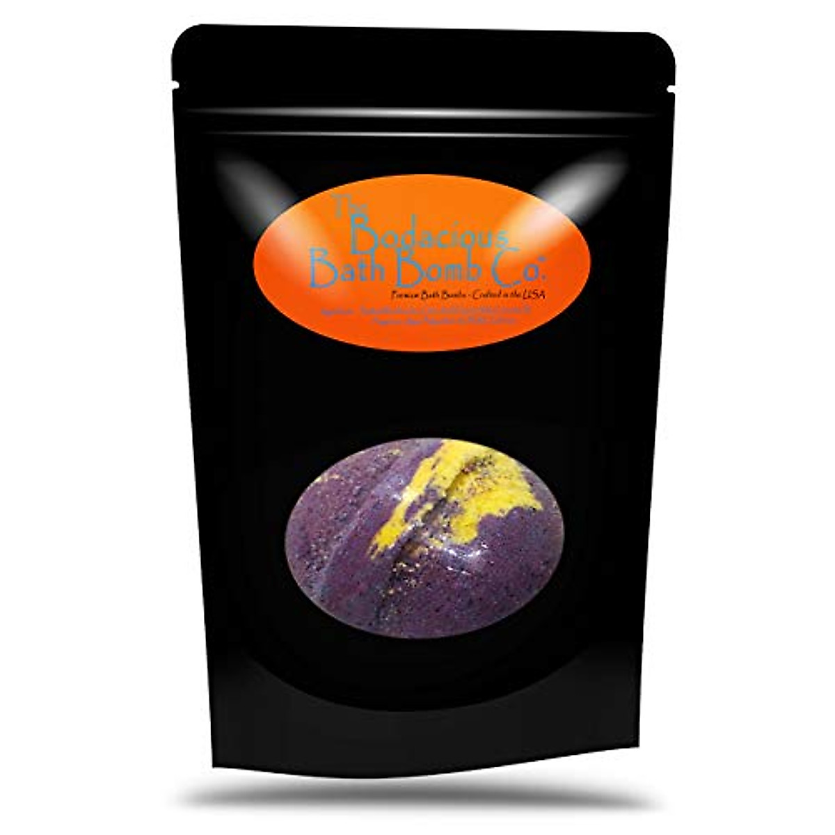 Disco Balls Bath Bombs - Funny 70s Disco Design - XL Bath Fizzers for Men and Women - Purple and Yellow marbled, Handcrafted, 2 pk