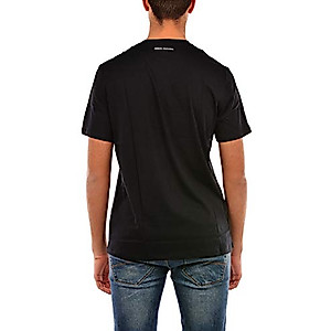 A|X ARMANI EXCHANGE mens Crew Neck Logo Tee T Shirt, Grid Logo Navy, Medium US