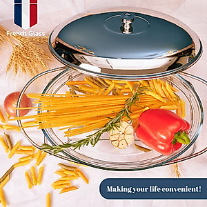 Rigeli Regent 18/10 Contempo Chromeplated 101.4 (oz), 3 Lt. Oval Warmer, Chafing Dish with Stainless Steel Cover, Buffet Servers, Silver