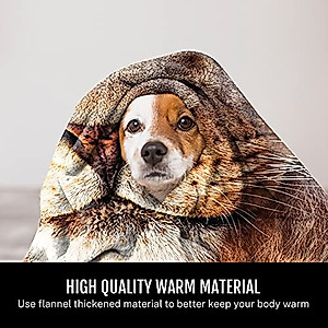 Britimes Lion Fuzzy Flannel Throw Blankets, Soft Blankets and Throws, Daughter Mom Friend Gift Lion Print Decorative Throw Blankets for Couch, 60"X80"