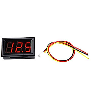 Digital Voltmeter, 3 Wire LED Panel Digital Display Voltage Meter with Reverse Protection DC 0-100V Red Blue Green Yellow(Red)