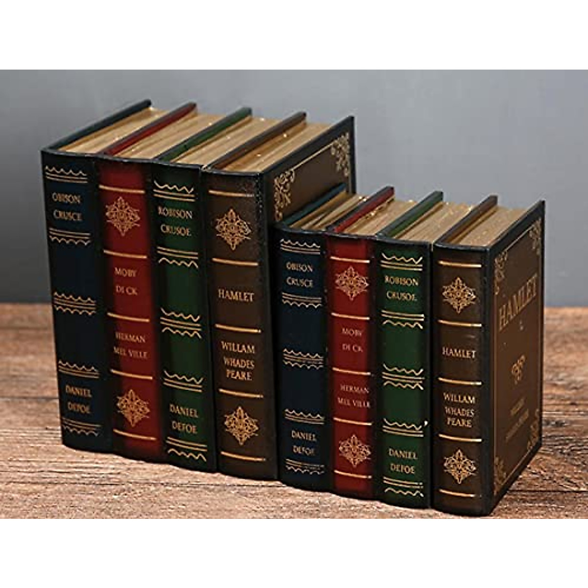 B&S FEEL Wooden Antique Book Box, Set of 2