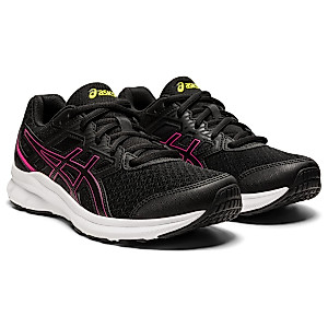 ASICS Women's Jolt 3 Running Shoes, 8.5, Black/HOT Pink