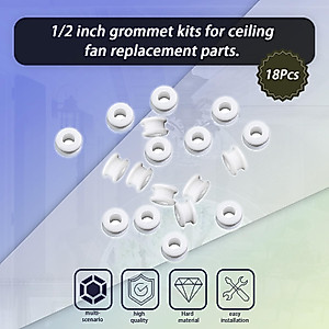 18PCS New Rubber Grommets In White Compatible With Hunter Vintage Discontinued Ceiling fans/Ceiling Fan Replacement Parts (18)