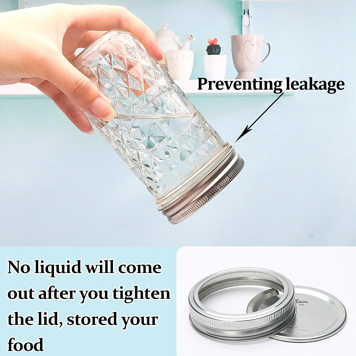 Accguan 12oz Mason Jar,Glass Jars With Regular Lids, Purple Pen, Stickers for Wedding, Party, Baby Shower, Bridal Shower, Birthday,12PCS