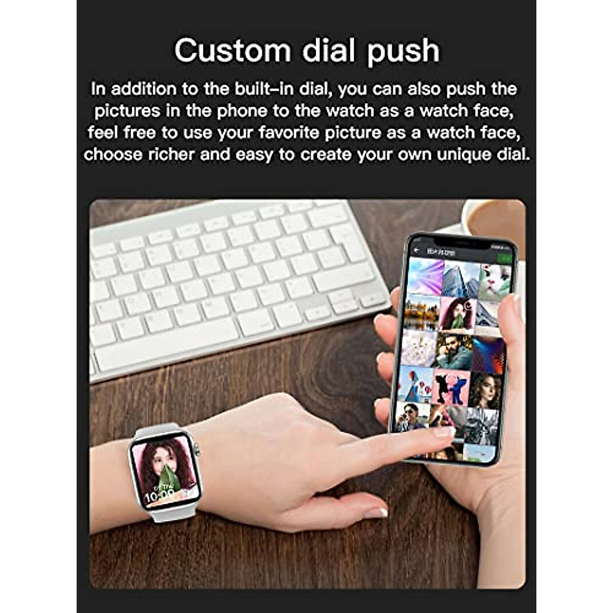 Nanphn Smart Watch for Android iOS Phones Compatible iPhone Samsung, 1.75'' Sport Smartwatch Fitness Activity Tracker Watch with Call/SMS/Heart Rate/Pedometer for Men Women Kids (Black)