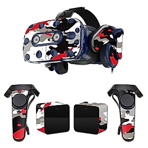 MightySkins Skin Compatible with HTC Vive Pro VR Headset - Red Camo | Protective, Durable, and Unique Vinyl Decal wrap Cover | Easy to Apply, Remove, and Change Styles | Made in The USA