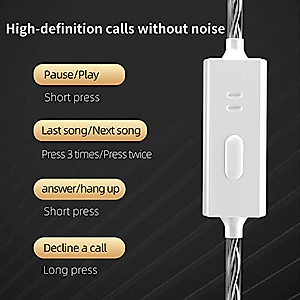 CCA CRA in Ear Monitor Earphone, Ultra-Thin Diaphragm Dynamic Driver IEM, Clear Sound & Deep Bass, Wired Earbuds with Mic and Tangle-Free Removable Cord
