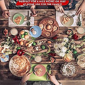 GATO Wheat Straw Dinnerware Sets (12pcs) - Microwave Safe, Eco-Friendly & Reusable Dinnerware Set for Kids, Adults - Includes Unbreakable, Dishwasher Safe Plates, Bowls, & Cups - Multicolor Design