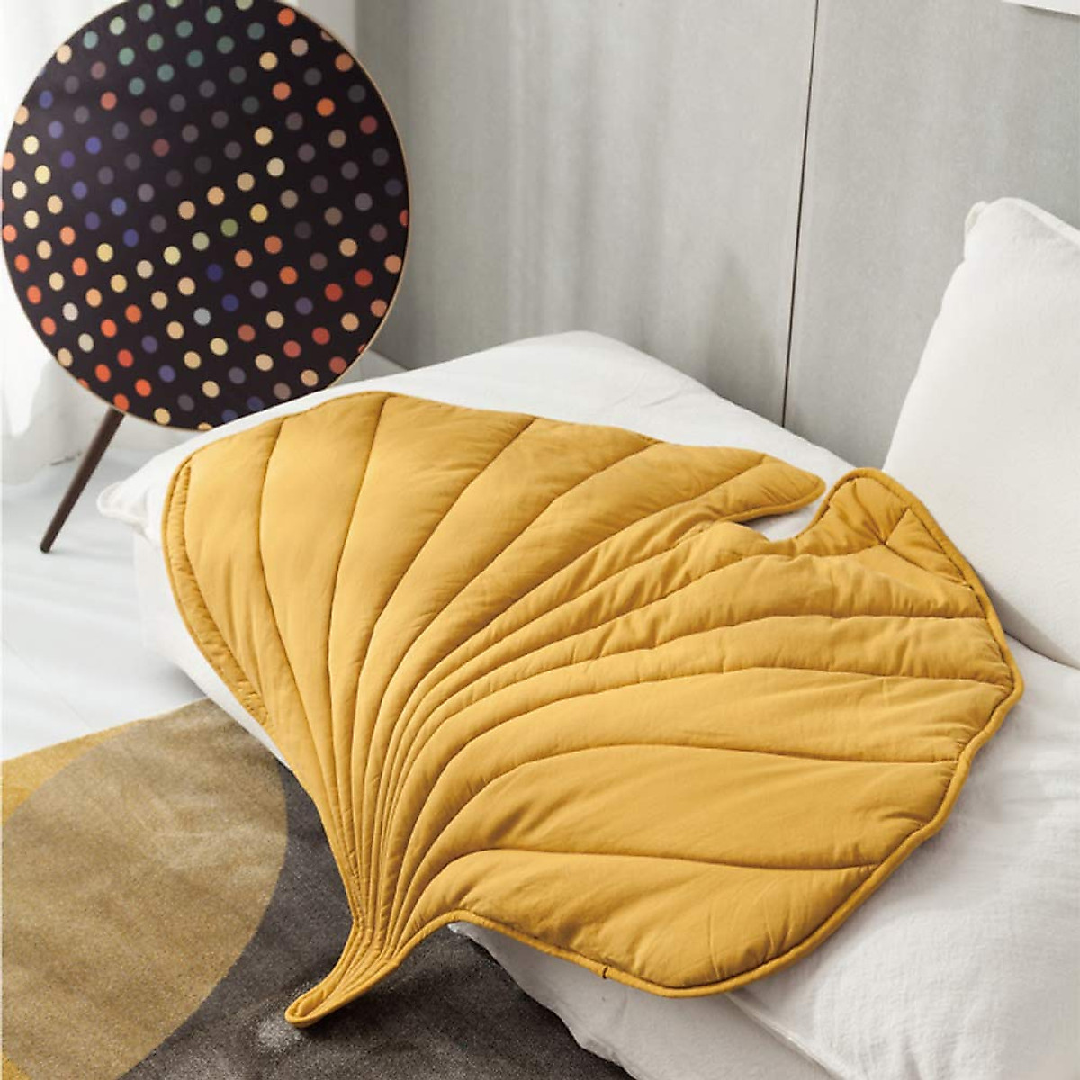 VARIPOWDER Baby Play Mat,45.3x50inch Cotton Crawling Cushion, Kids Room Rug Floor Gym,Soft Washable Non-Slip Room Decor Floor Rug, Activity Floor Carpet,Photo Studio Prop(Yellow)