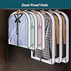 MCPINKY 59inch Garment Bags for hanging clothes, Clear Garment Covers with Suit Bags for Closet Storage Travel Shirts, Coats, Sweater 4PCS