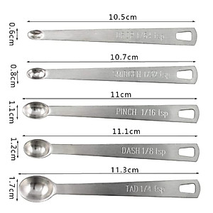 LIUSM Mini Measuring Spoons Set,Stainless Steel Measuring Spoons Set (Set of 5)