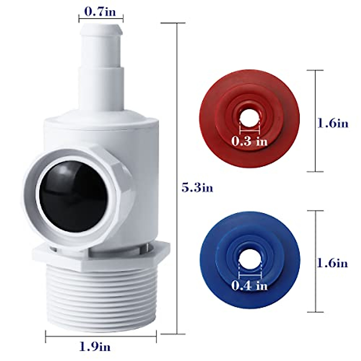 Funmit 9-100-9001 Universal Wall Fitting Connector Assembly Compatible with Polaris 180 280 280 380 3900 Sport and 480 Pro Automatic Pool Cleaners