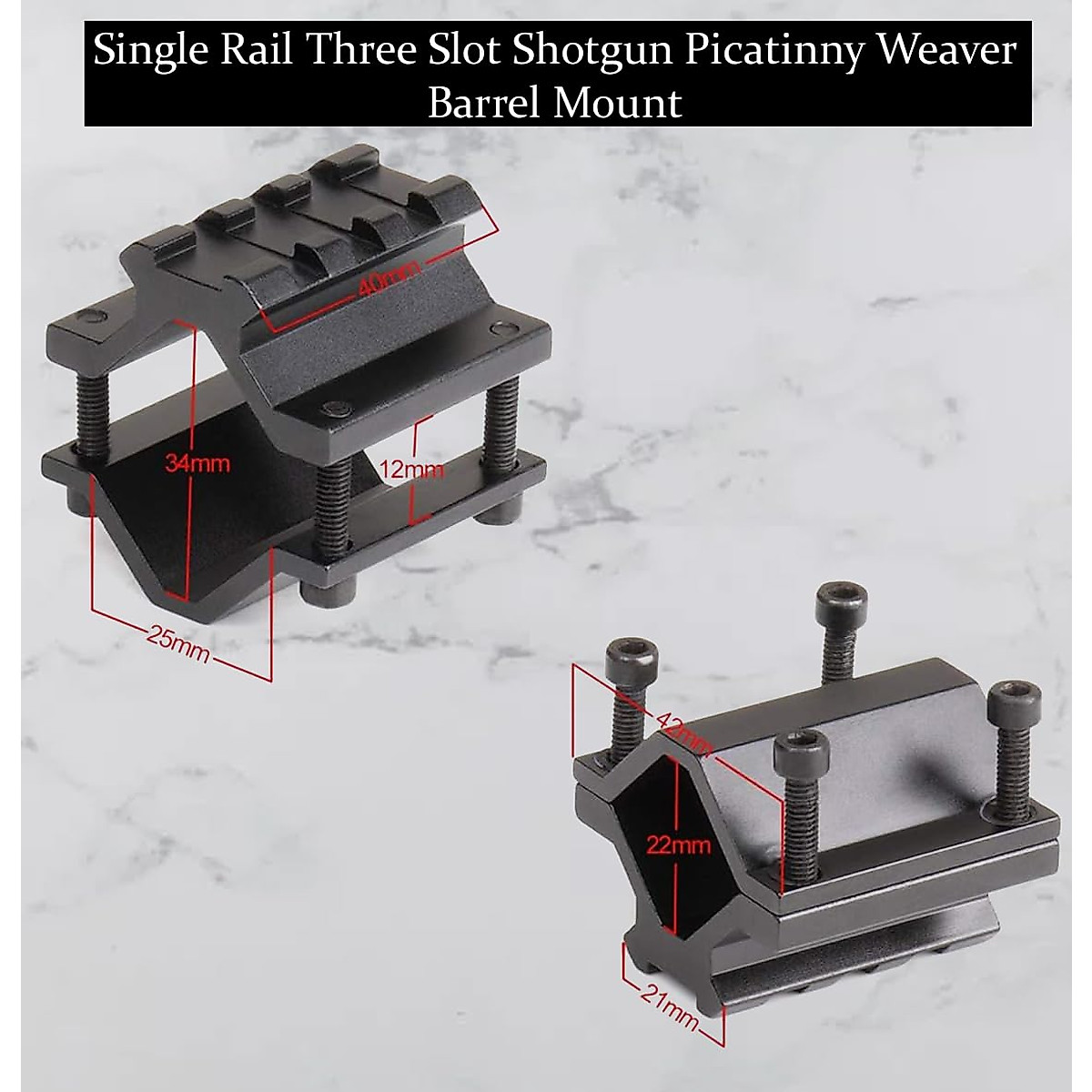 Gotical Single Rail 3 Slot Barrel Mount Weave Picatinny Weaver Barrel Mount