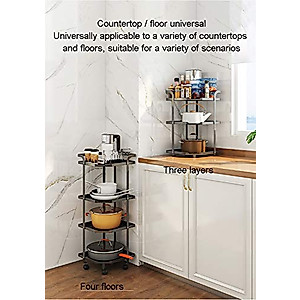 YUEGOO Kitchen Sinks Solid Under Sink Storage Multipurpose Storage Organiser,Adjustable Kitchen Organizer,Multi Purpose Bathroom Under Sink Unit Shelf Organiser Storage Tidy Under/Black/4 Floors