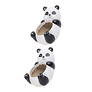 YARNOW 2pcs Office Vase Desktop Cute Outdoor Potted Cartoon Desk Table Lovely Container Basin Cm Flower Planters Ceramic Indoor Home Statue Small Decorative Pots for X Succulent Bonsai