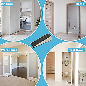 6 Pack Door Stopper, Heavy Duty Door Stop Wedge, Metal Zinc Alloy Doorstop with Anti-Slip Rubber Base, Door Jam Stoppers for Bottom of Any Door, Any Floor, Home, Office, Dorm, Classroom