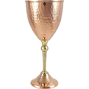 100% Pure Hammered Copper Wine Glass - 14 Oz Glass For Red Wine, White Wine, Champagne Prosecco, Mimosas Or Sangria Or Your Favorite Drink - Perfect For Everyday Use And Special Occasions