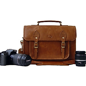 Leftover Studio DSLR Mirrorless SLR Camera Bag Case 15 inch in Rustic Crunch Cow Leather