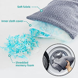 NOFFA Body Pillow for Adults and Pregnancy Large Long Bed Pillows for Sleeping Adjustable Shredded Memory Foam Hug Pillow Maternity Side Sleeper Pillow Long Cuddle Pillow Support and Fluffy 15x54 Inch