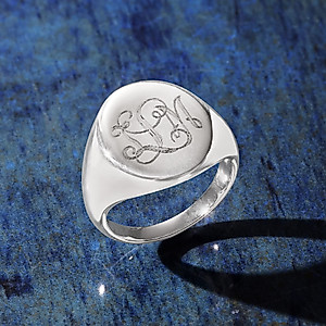 Ross-Simons Monogram - Sterling Silver Signet Ring. Size 7