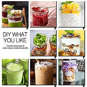 KAMOTA DIY Glass Mason Jars With Bands, 8 oz, Ideal for Jam, Spice, Honey, Wedding , Shower Favors, 12 PACK, Extra 12 Regular Lids & 20 Whiteboard Labels