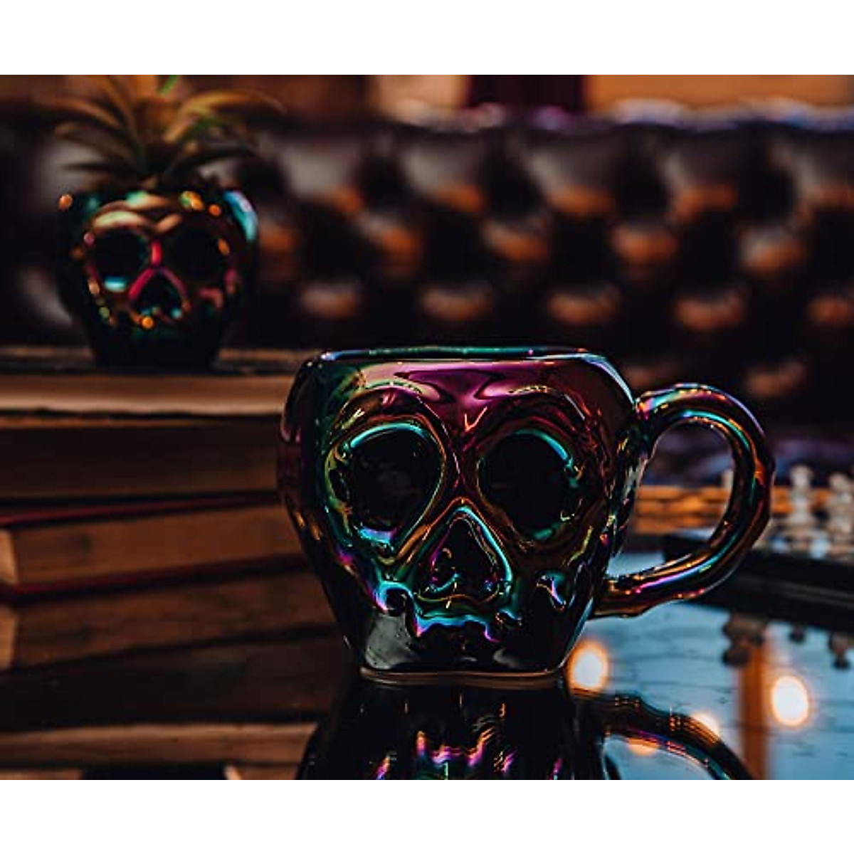 Disney Villains Evil Queen Poison Apple Iridescent Electroplated 3D Sculpted Ceramic Mug | Large 20-Ounce Coffee Cup