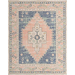 Unique Loom Whitney Collection Area Rug - Geneva (7' 10" x 10' Rectangle, French Blue/ Beige)