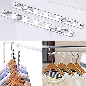 HXcomet Magic Hangers, 6 Pcs Multifunctional Space Saving Closet Clothing Hangers Organizer with Updated Hook for Clothes Trouser Coat Portable Durable