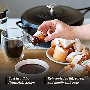 Lodge Blacklock 4 Quart Deep Skillet with Lid - Durable & Lightweight Cast Iron Cookware - Nonstick & Cast Iron Skillet