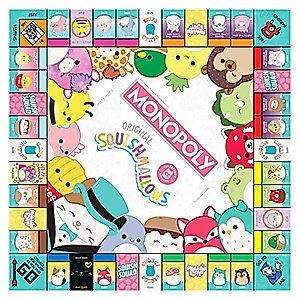 Monopoly: Squishmallows | Collector’s Edition Featuring Cam The Cat Plush | Buy, Sell, Trade Spaces Featuring Squshmallows | Collectible Classic Monopoly Game | Officially-Licensed Squishmallows Game