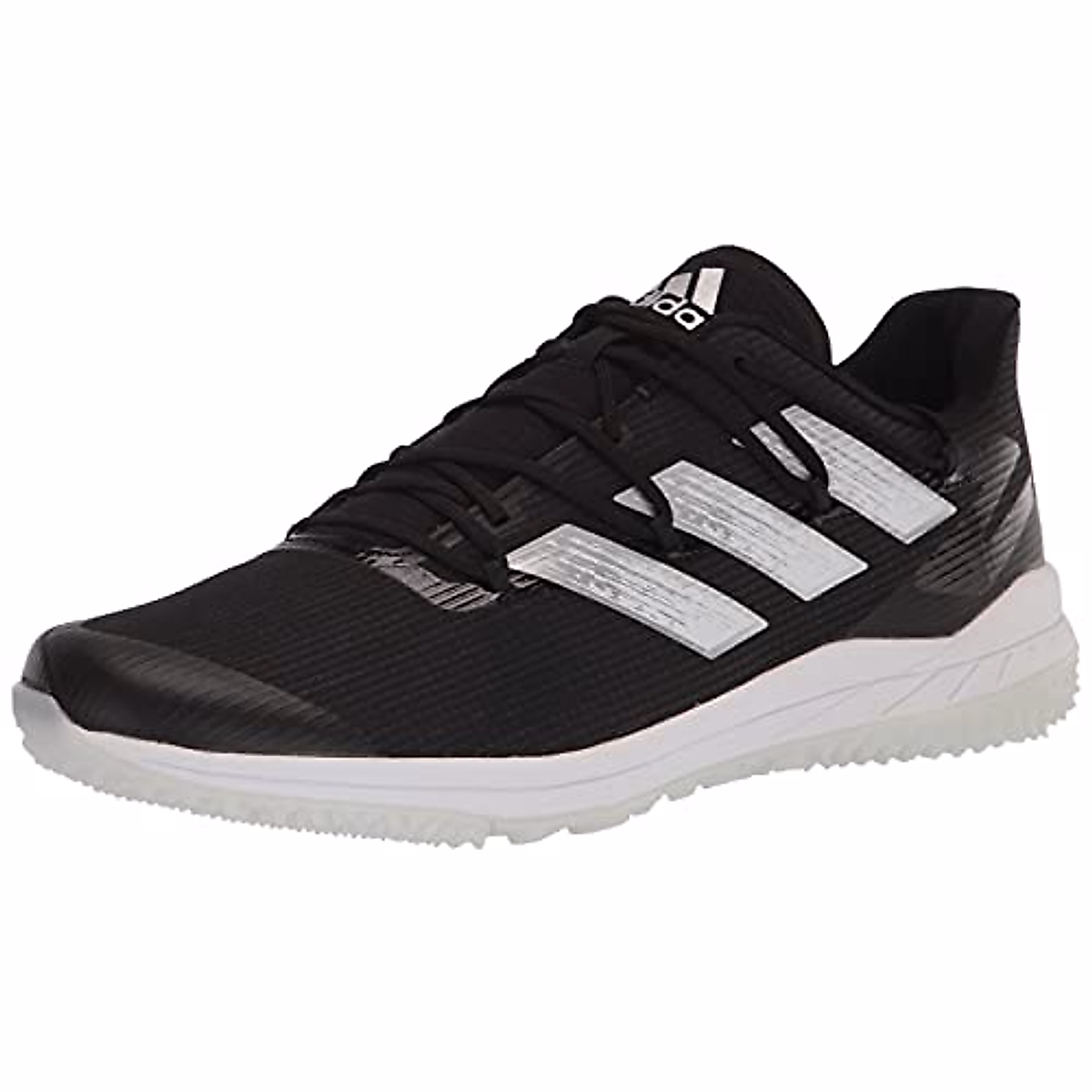 adidas Men's Adizero Afterburner 8 Turf Baseball Shoe, Black/Silver Metallic/White, 11.5