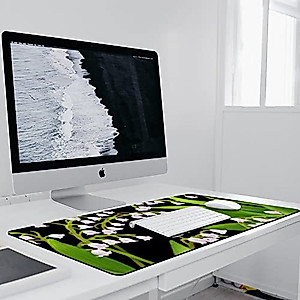 Desk Mat Large Mouse Pads, Lily of The Flowers Desk Pad with Stitched Edges Writing Mat for Computer Laptop, Office Desktop & Gamer Keyboard 16 x 36inch