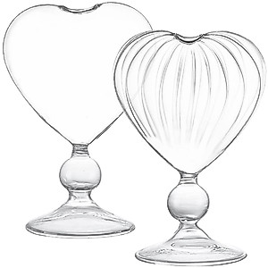 Cabilock 2pcs Cocktail Glasses Unique Wine Glasses Heart-shaped Romantic Juice Goblets