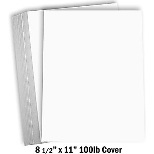 Hamilco White Cardstock Thick Paper - 8 1/2 x 11" Blank Heavy Weight 100 lb Cover Card Stock - for Brochure Award and Stationery Printing 50 Pack (Bright)