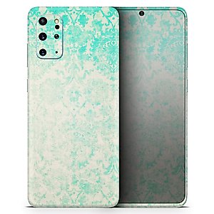 DesignSkinz Faded Teal Pattern of Decadence Protective Vinyl Decal Wrap Skin Cover Compatible with The Samsung Galaxy S20 (Screen Trim & Back Glass Skin)